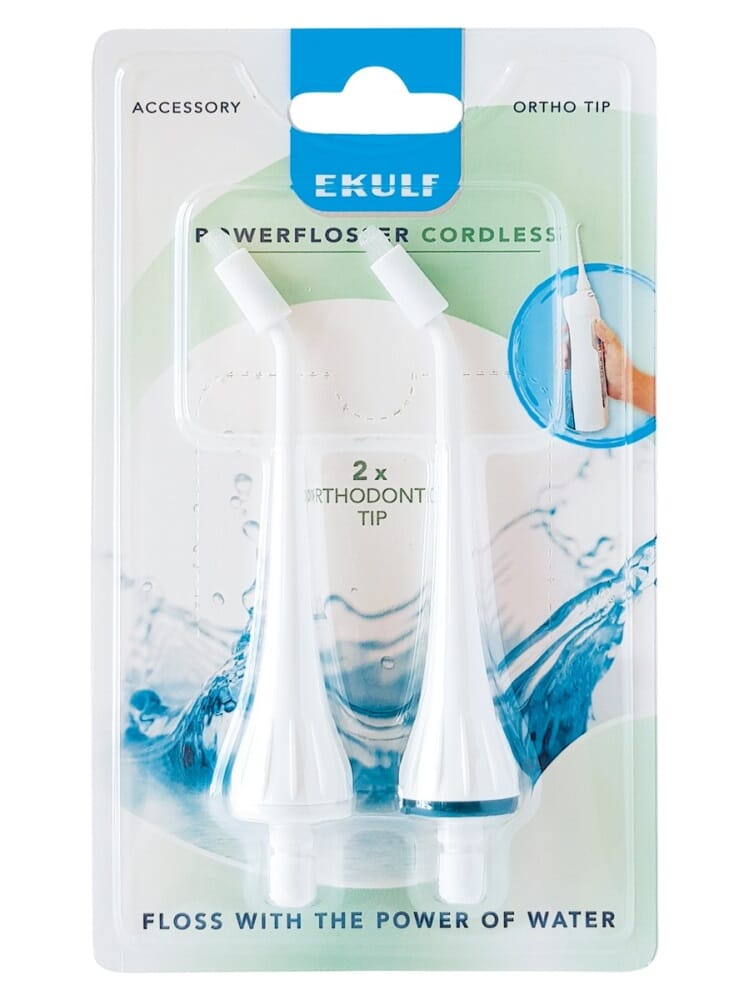 EKULF PowerFlosser Cordless Orthodontic tip 2 stk - Hygi.no